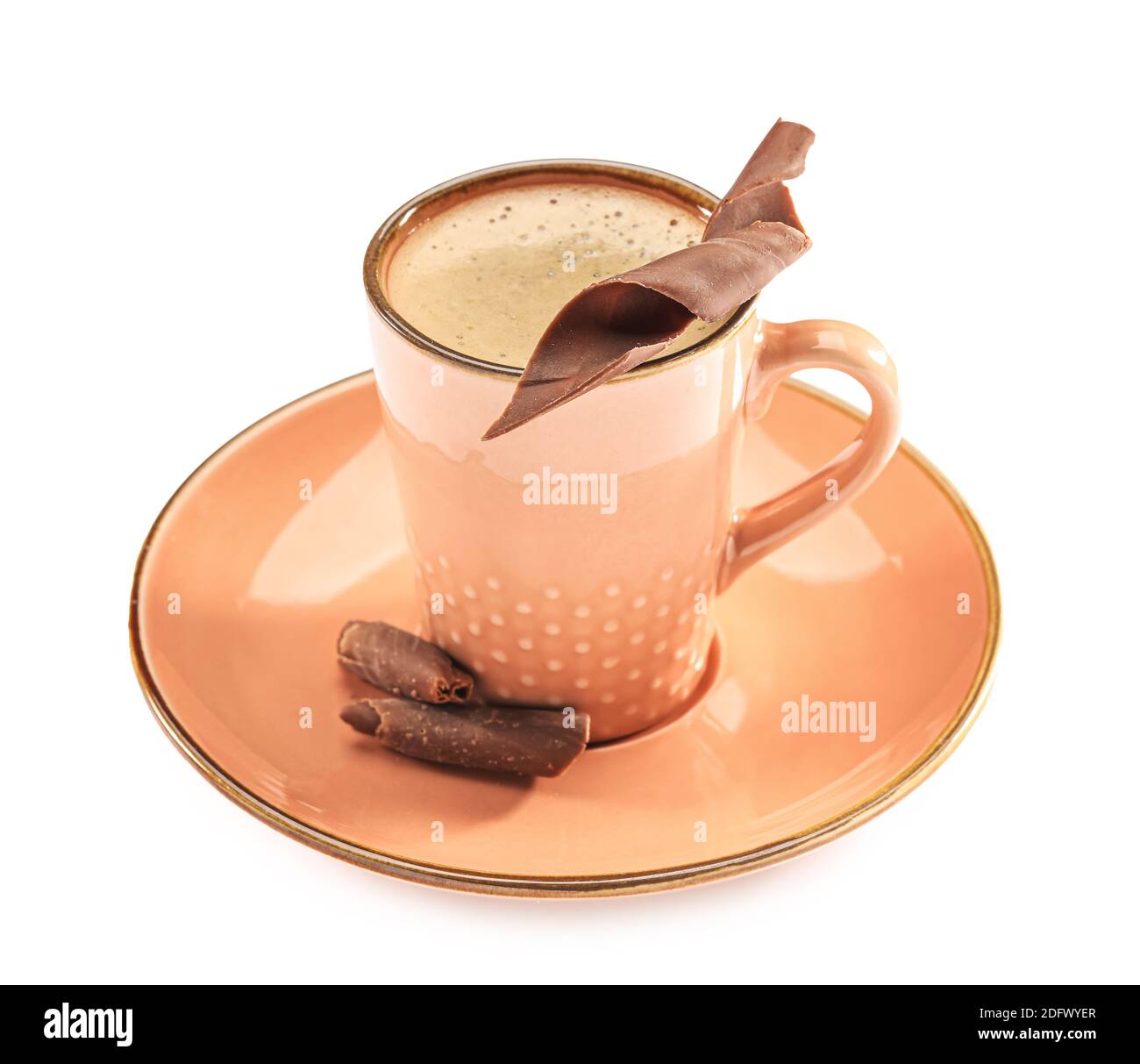 Cup of hot espresso on white background Stock Photo - Alamy