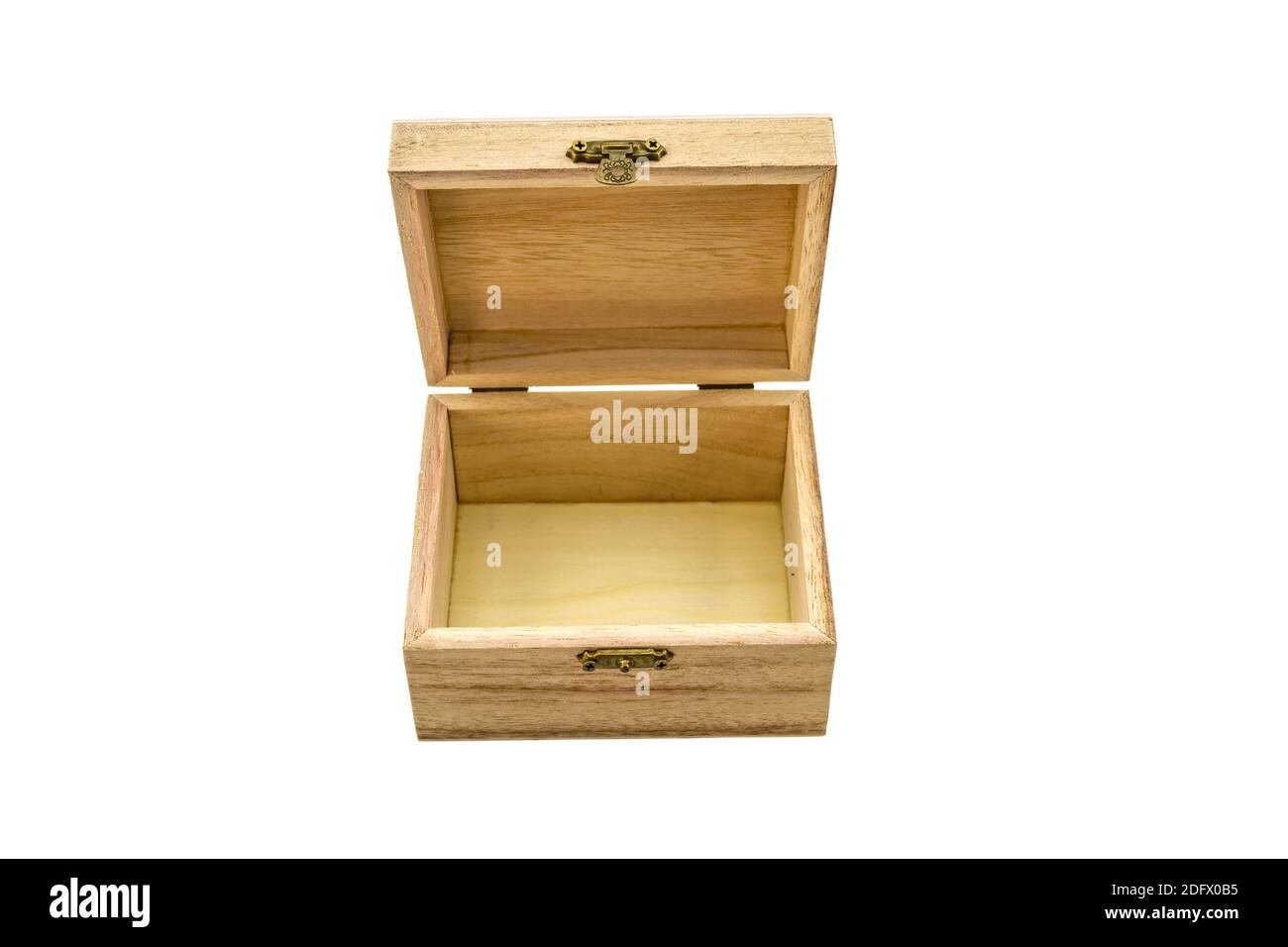 Close up wooden box isolated on white.Saved with clipping path Stock ...