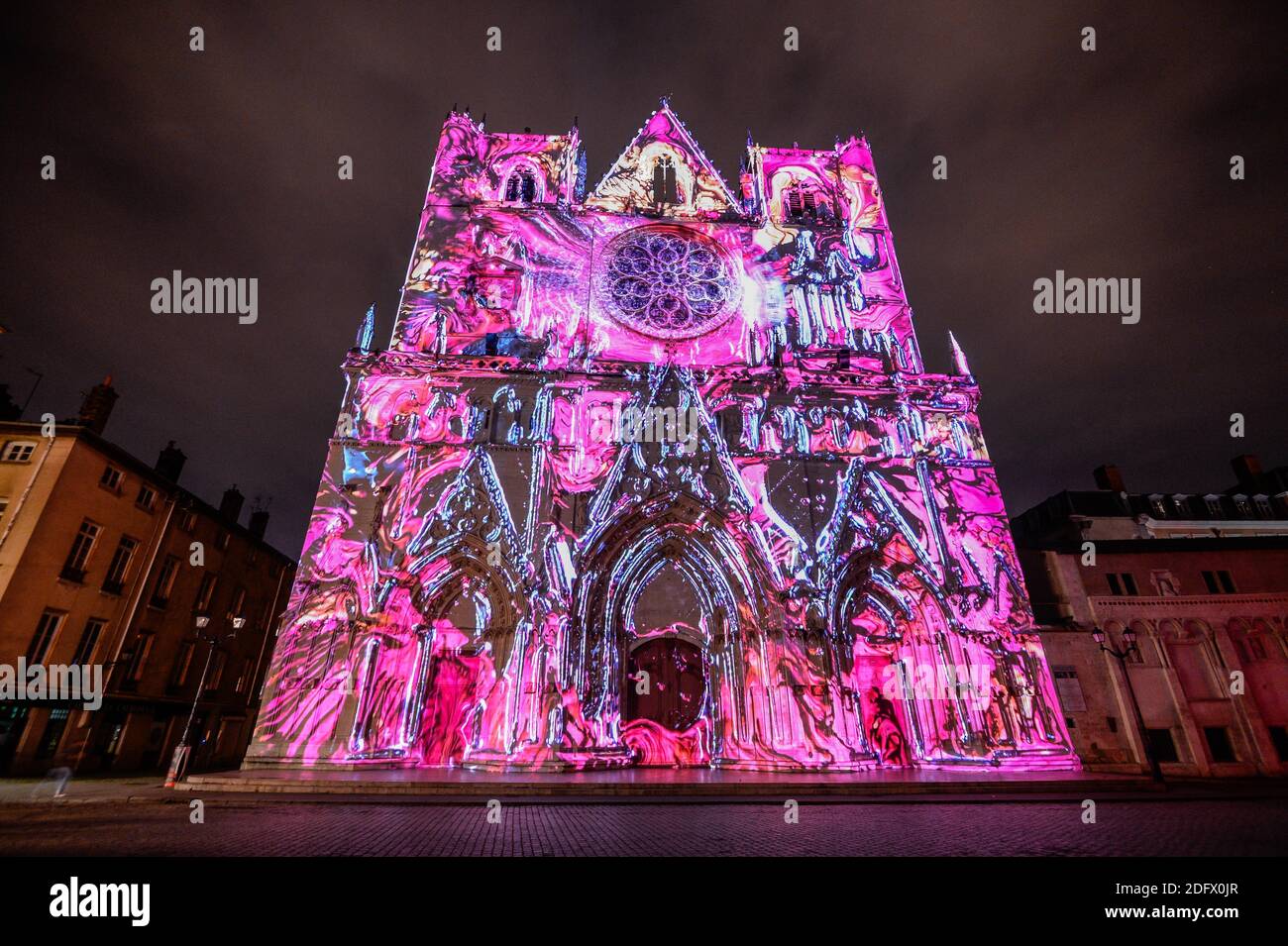 St Jean Cathedral hosting a light show during the 2018 edition of the ...