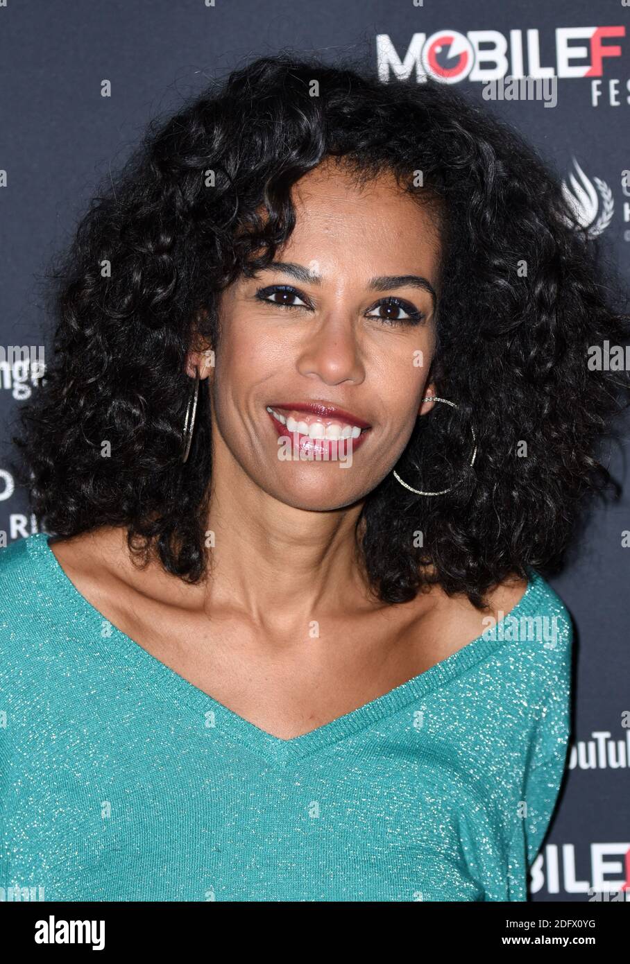 Elizabeth Tchoungui attending the "Mobile Film Festival" in Paris ...