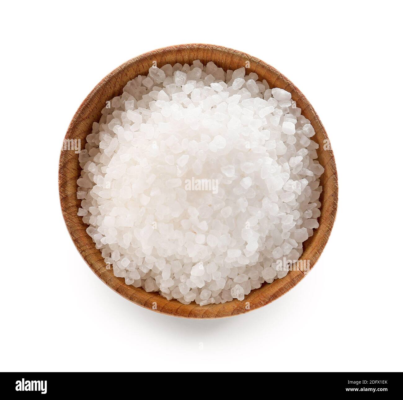 Bowl with salt on white background Stock Photo - Alamy