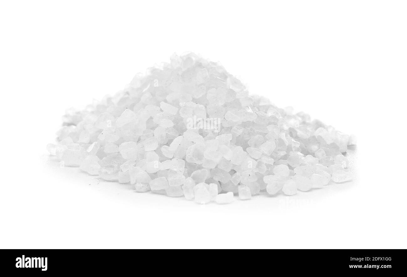 Heap of salt on white background Stock Photo - Alamy