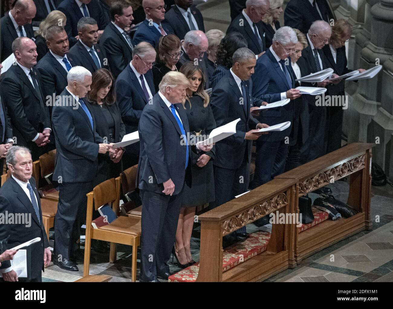 Current and former United States Presidents in attendance at the ...