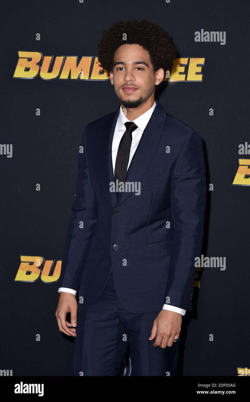 Jorge Lendeborg Jr attends the Bumblebee World Premiere on December 9 ...