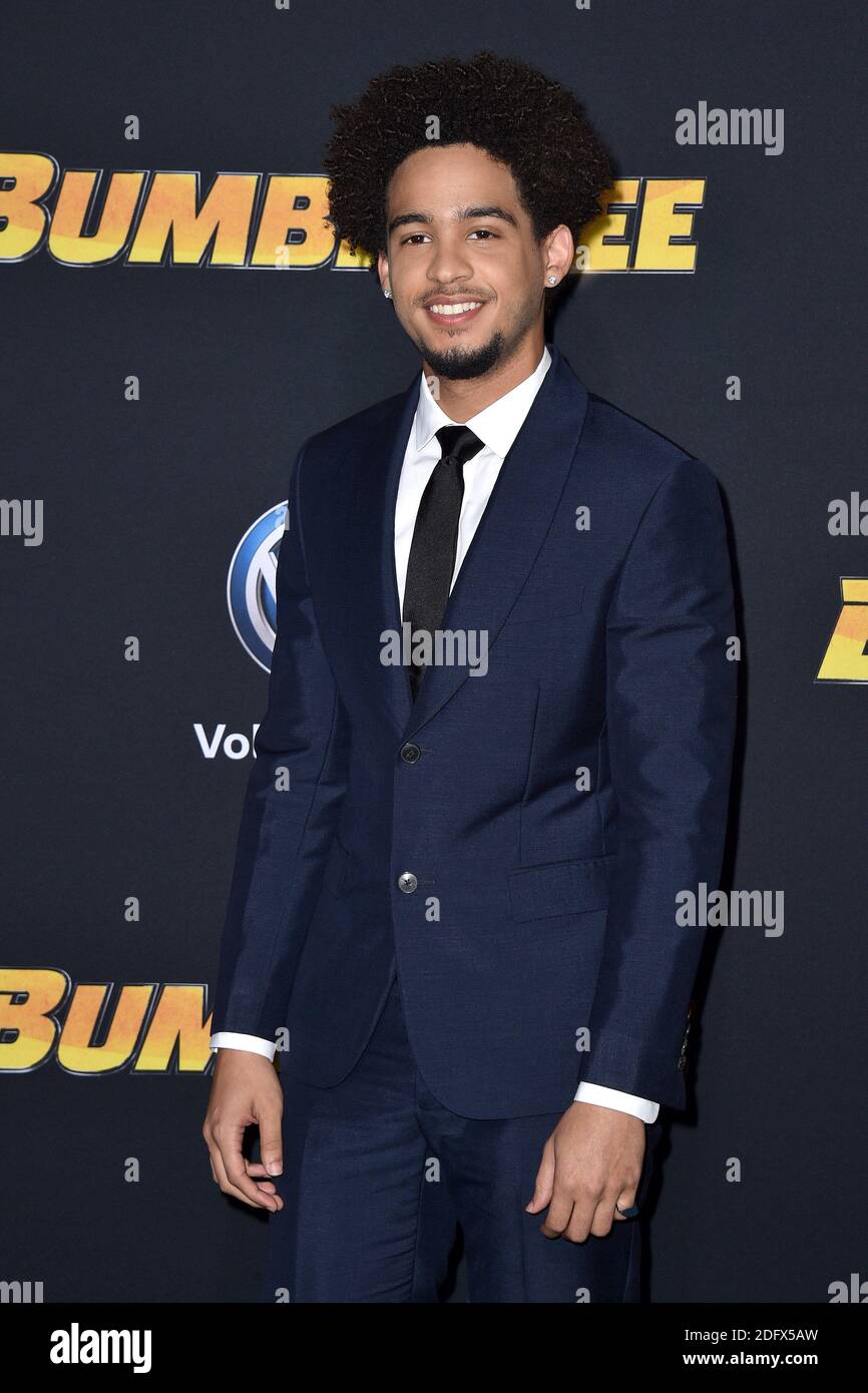 Jorge Lendeborg Jr attends the Bumblebee World Premiere on December 9 ...