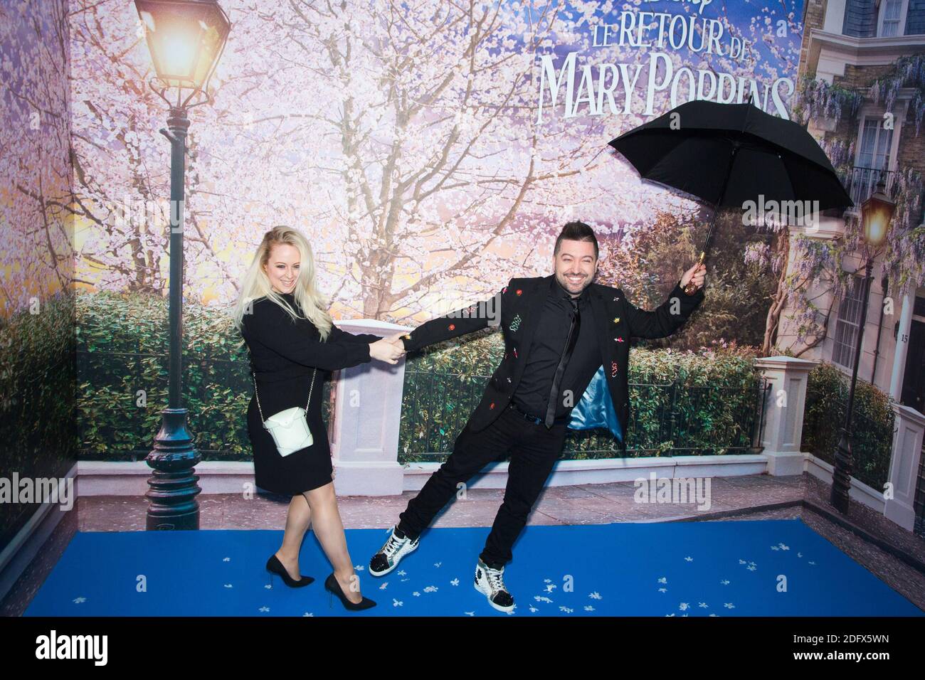 Chris Marques and his wife Jaclyn Spencer attending Mary Poppins ...