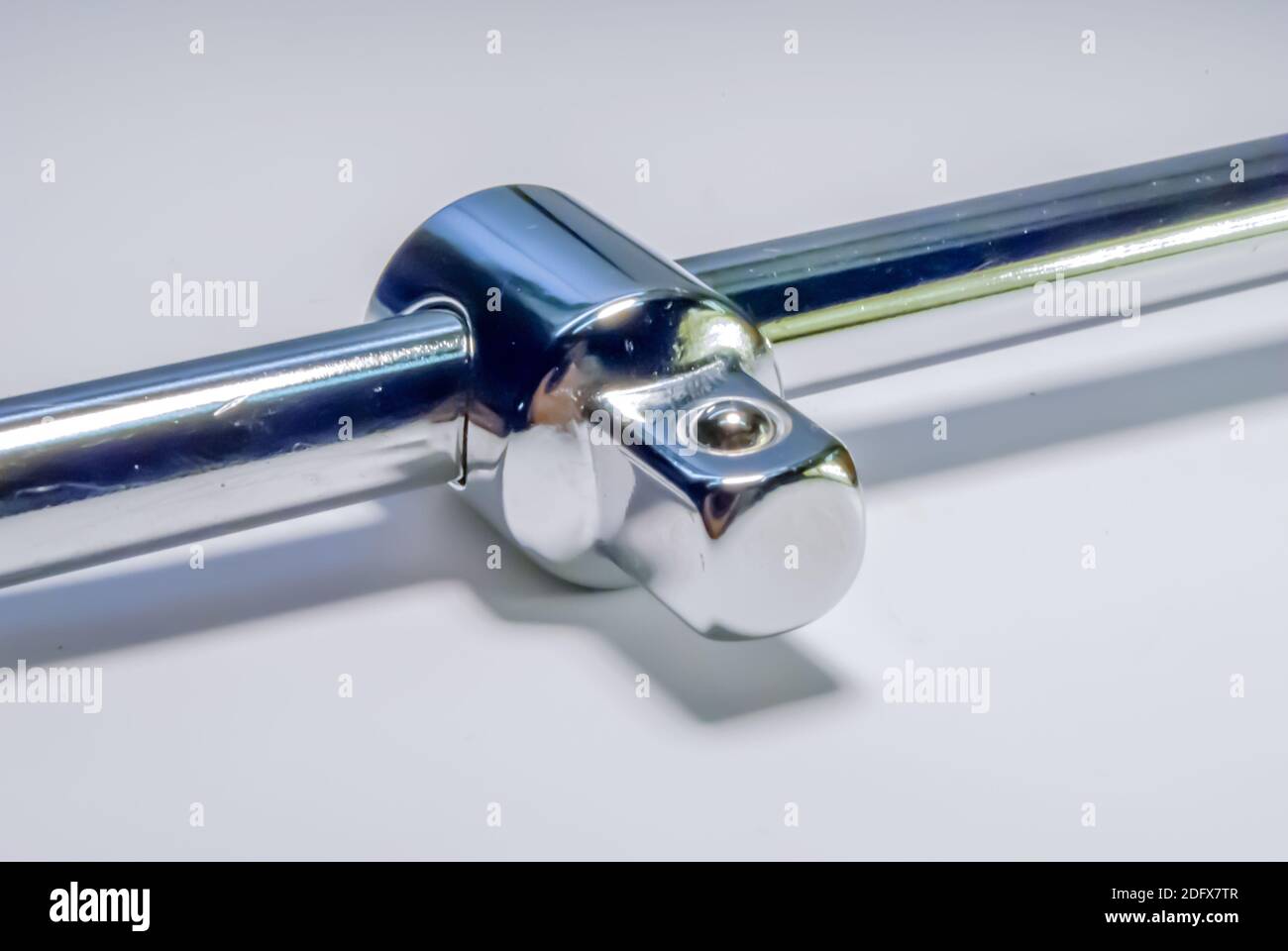 A closeup of a sliding T-handle isolated on white background Stock ...