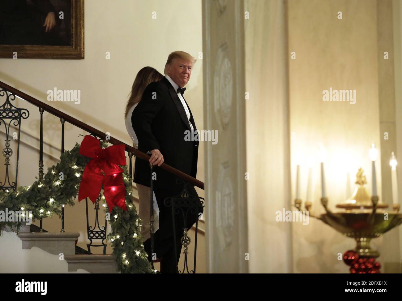 U.S. President Donald Trump and First Lady Melania Trump arrive at the ...