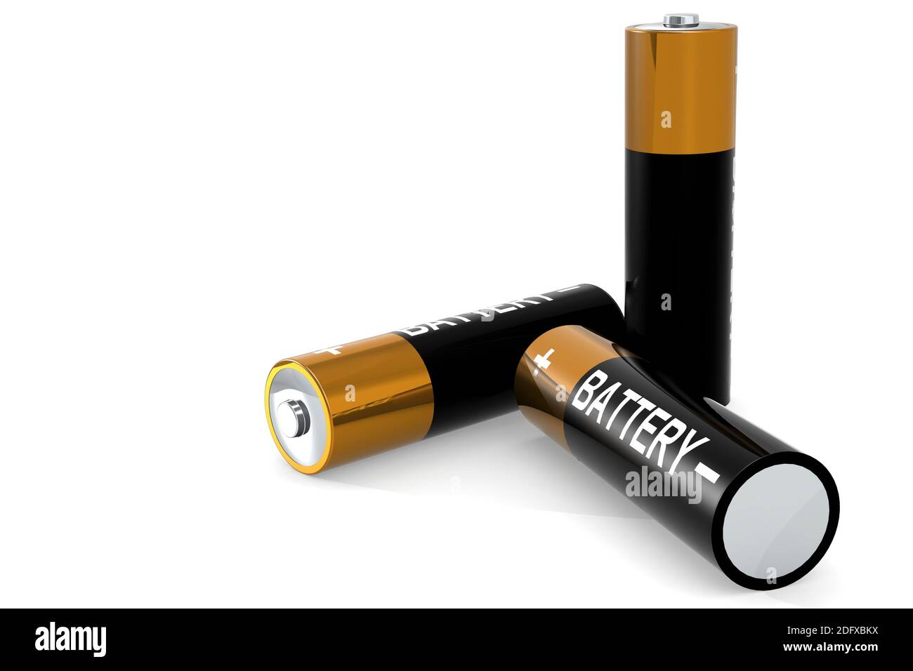 Double A battery isolated on white background, 3d rendering Stock Photo ...