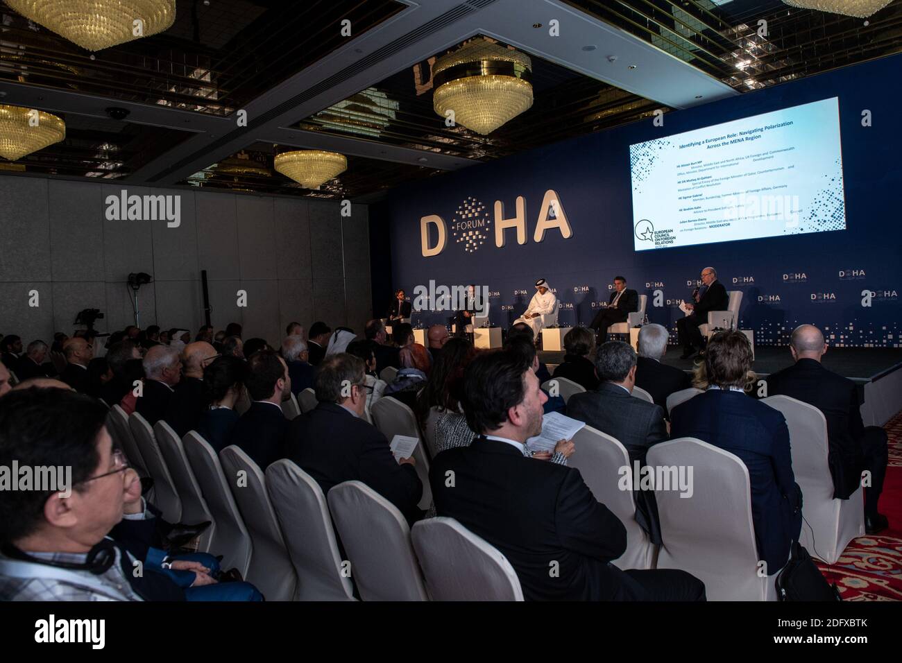 Sessions and atmosphere before and after talks during Doha Forum, that ...