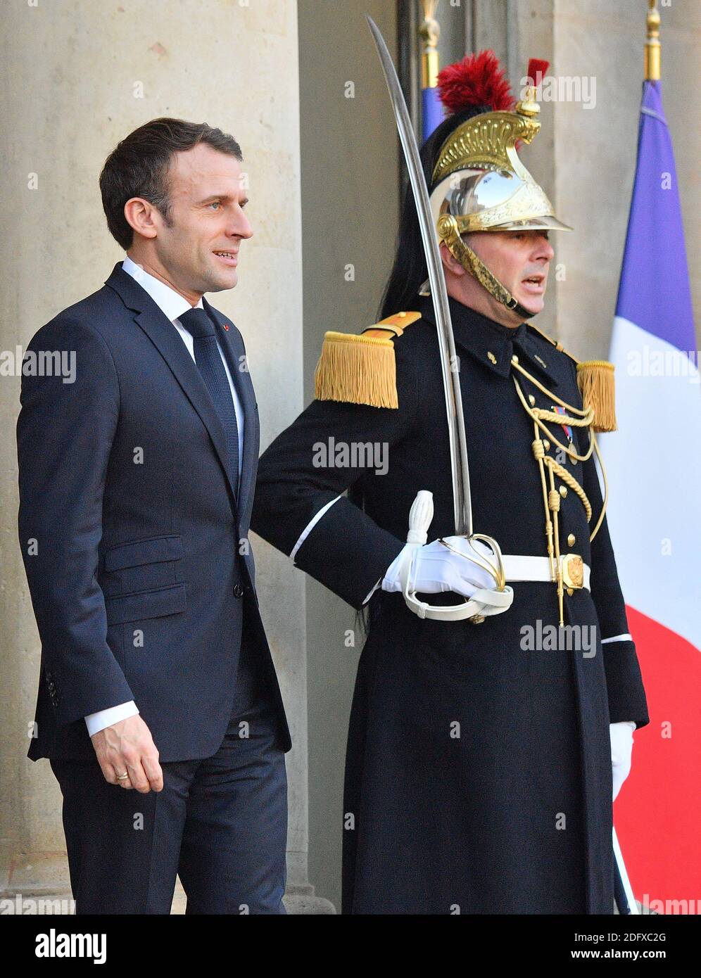 French President Emmanuel Macron meets with the President of Burkina ...