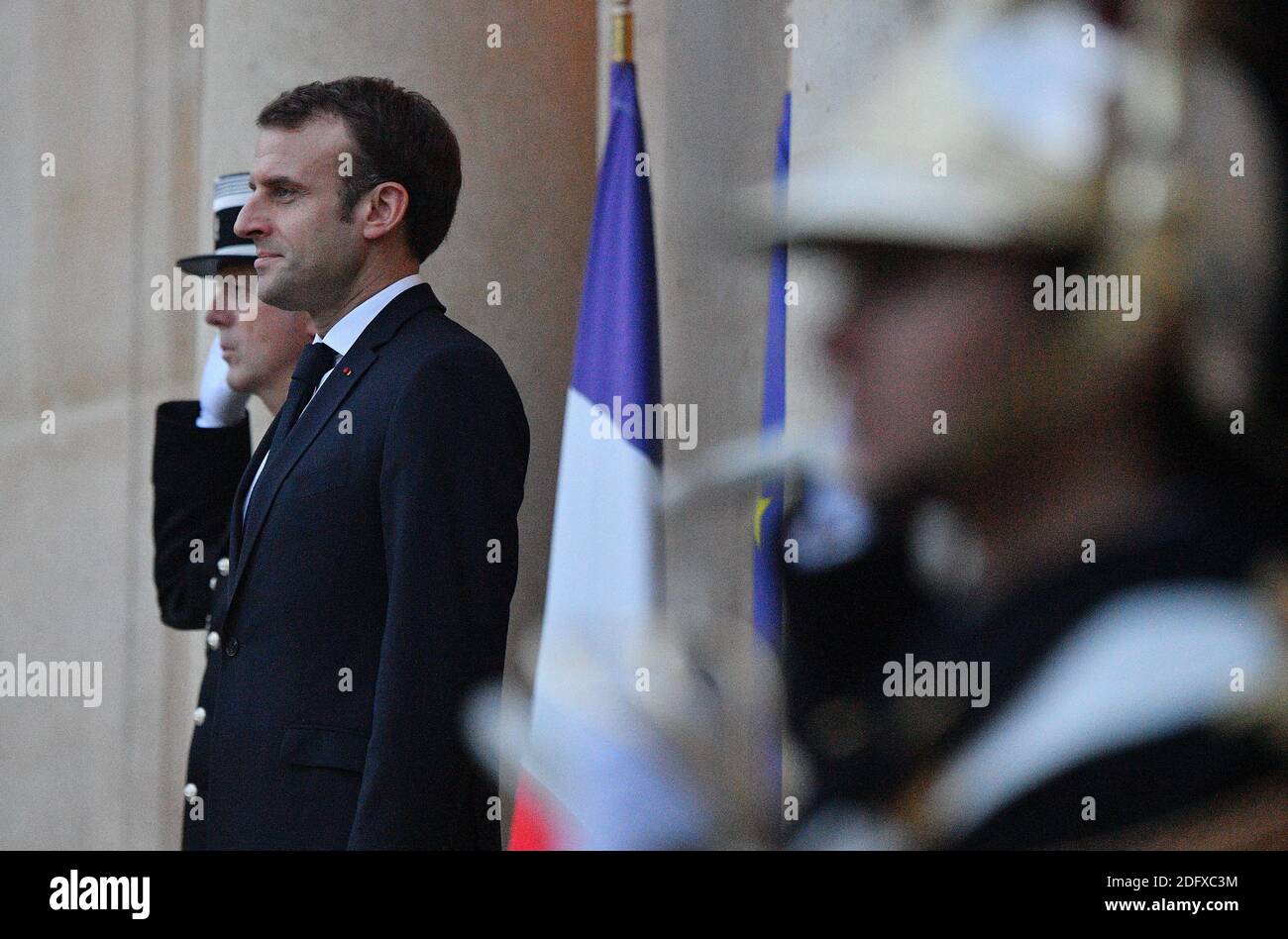 French President Emmanuel Macron meets with the President of Burkina ...