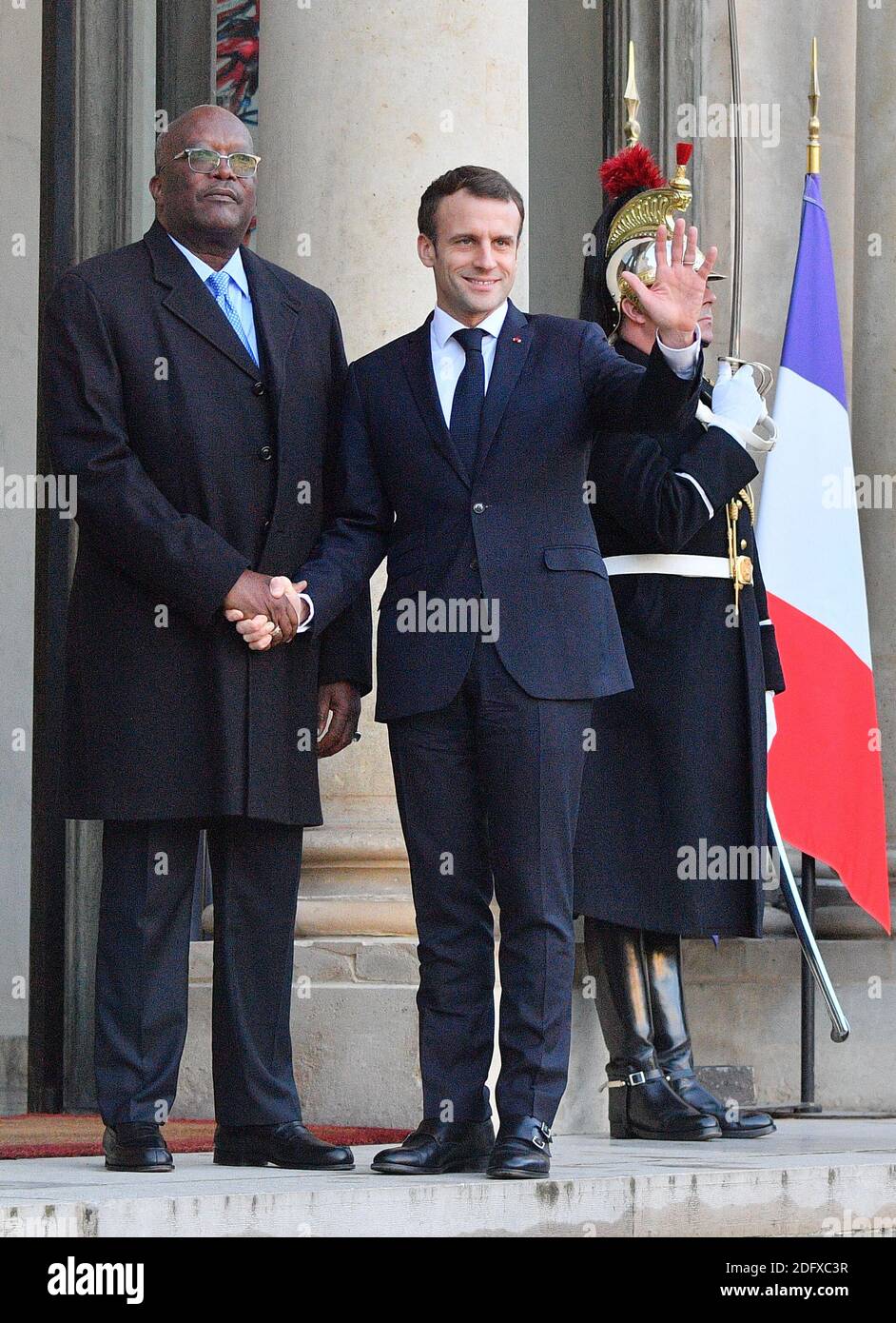 French President Emmanuel Macron meets with the President of Burkina ...