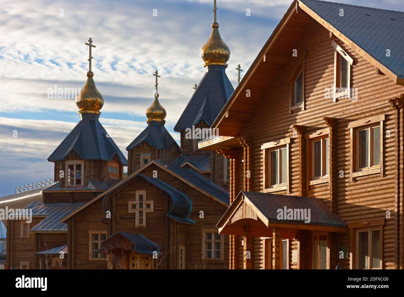 Orthodox Church, the largest wood structure in Russian Far East, Anadyr ...