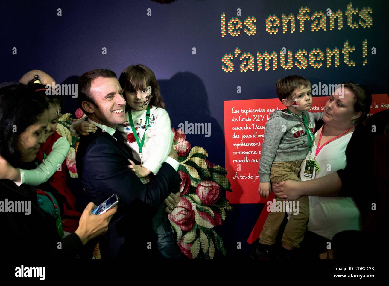 Emmanuel Macron And His Wife Brigitte Macron Welcome the children of ...