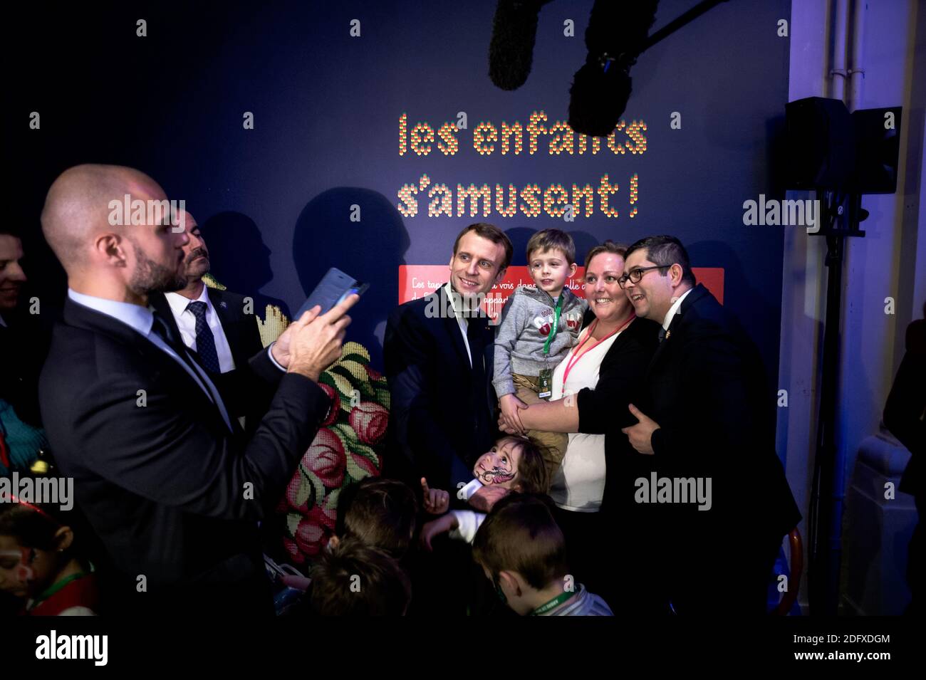 Emmanuel Macron And His Wife Brigitte Macron Welcome the children of ...