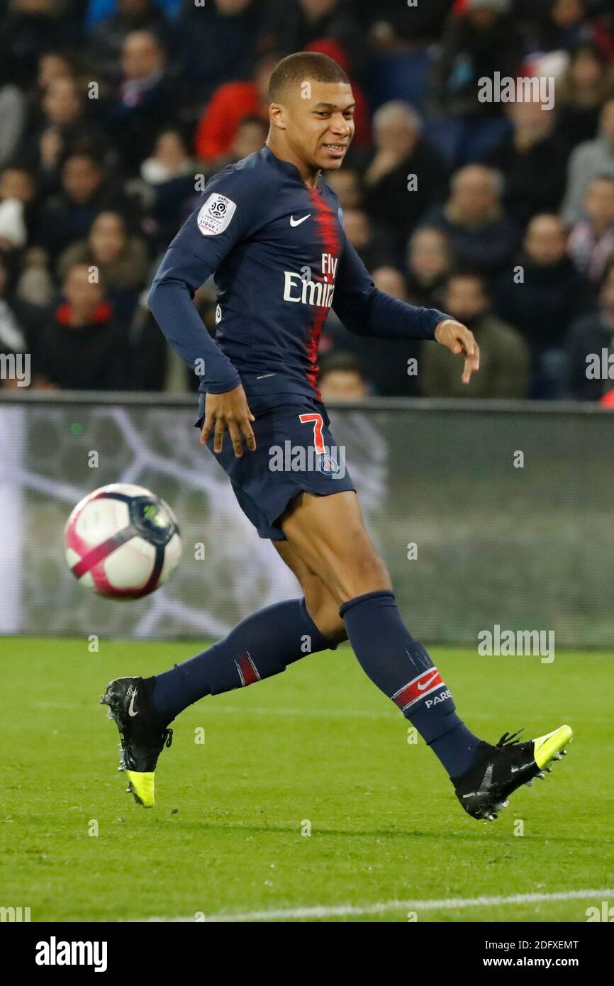 PSG's Kylian Mbappe during the French First League soccer match, PSG vs ...