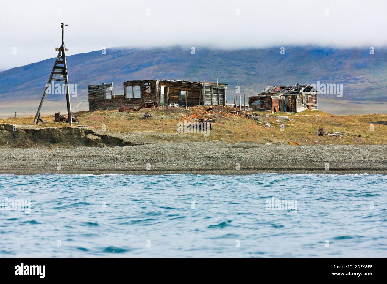 Ranger station on Wrangel Island in Chukchi Sea, Russian Far East Stock ...
