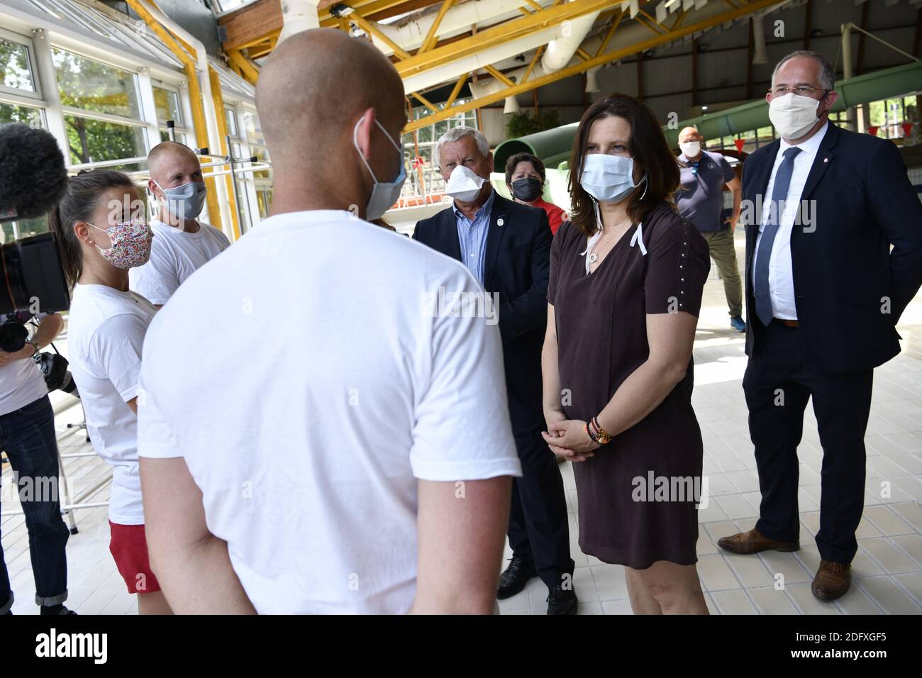 Roxana Maracineanu, french sports minister, visits the swimming pool of ...