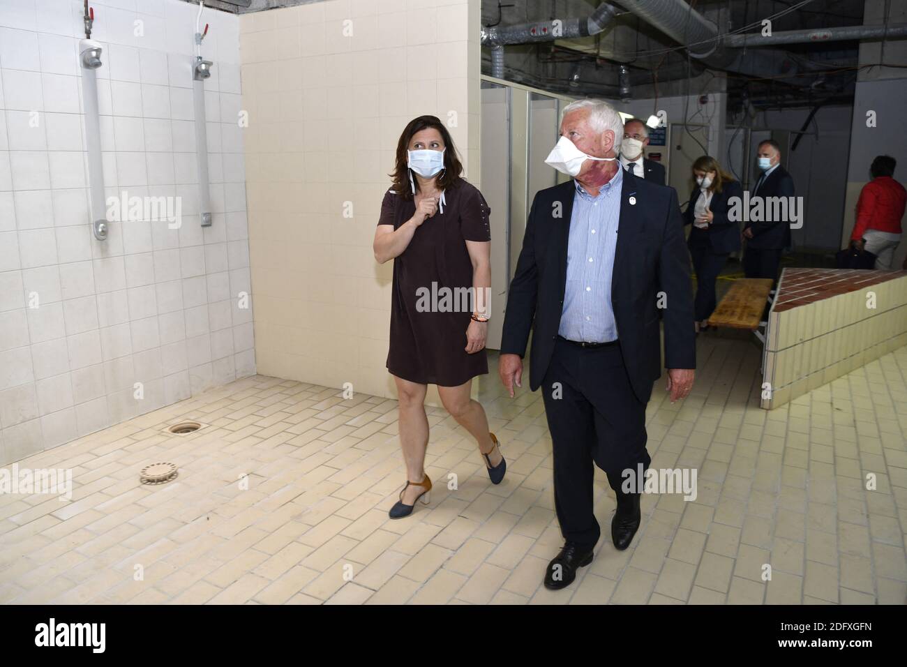Roxana Maracineanu, french sports minister, visits the swimming pool of ...