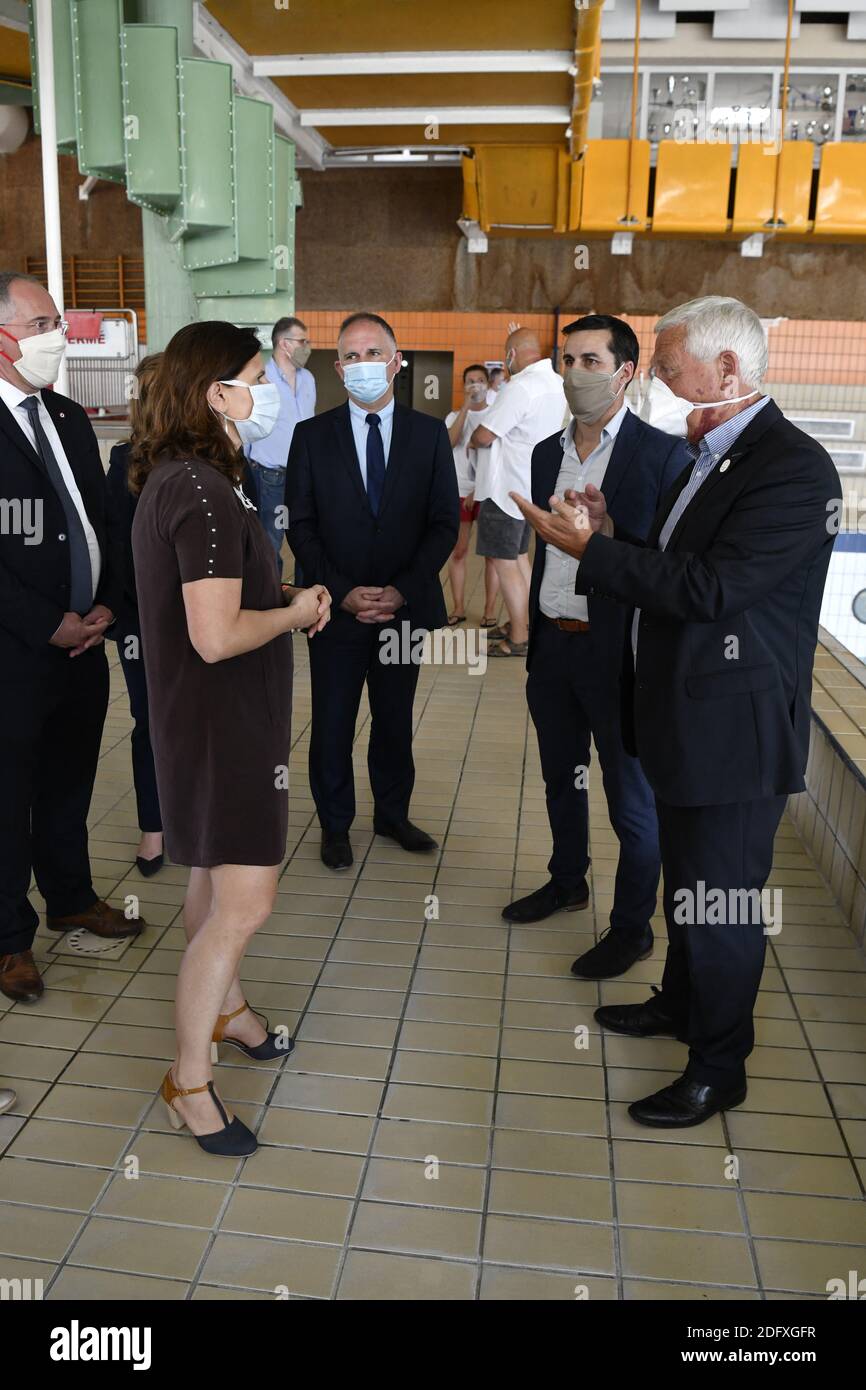 Roxana Maracineanu, french sports minister, visits the swimming pool of ...