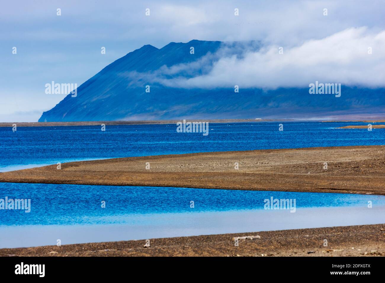 Beach on the island, Cape Vankarem, Wrangel Island, Chukchi Sea, Russia ...