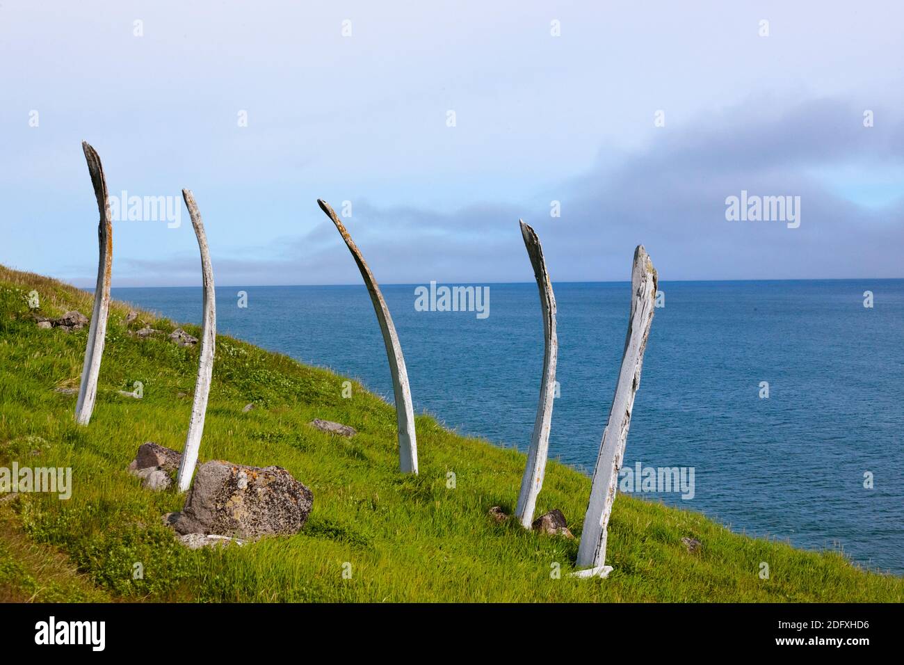 Bowhead Whale ribs in arch formation, Cape Dezhnev, most eastern corner ...