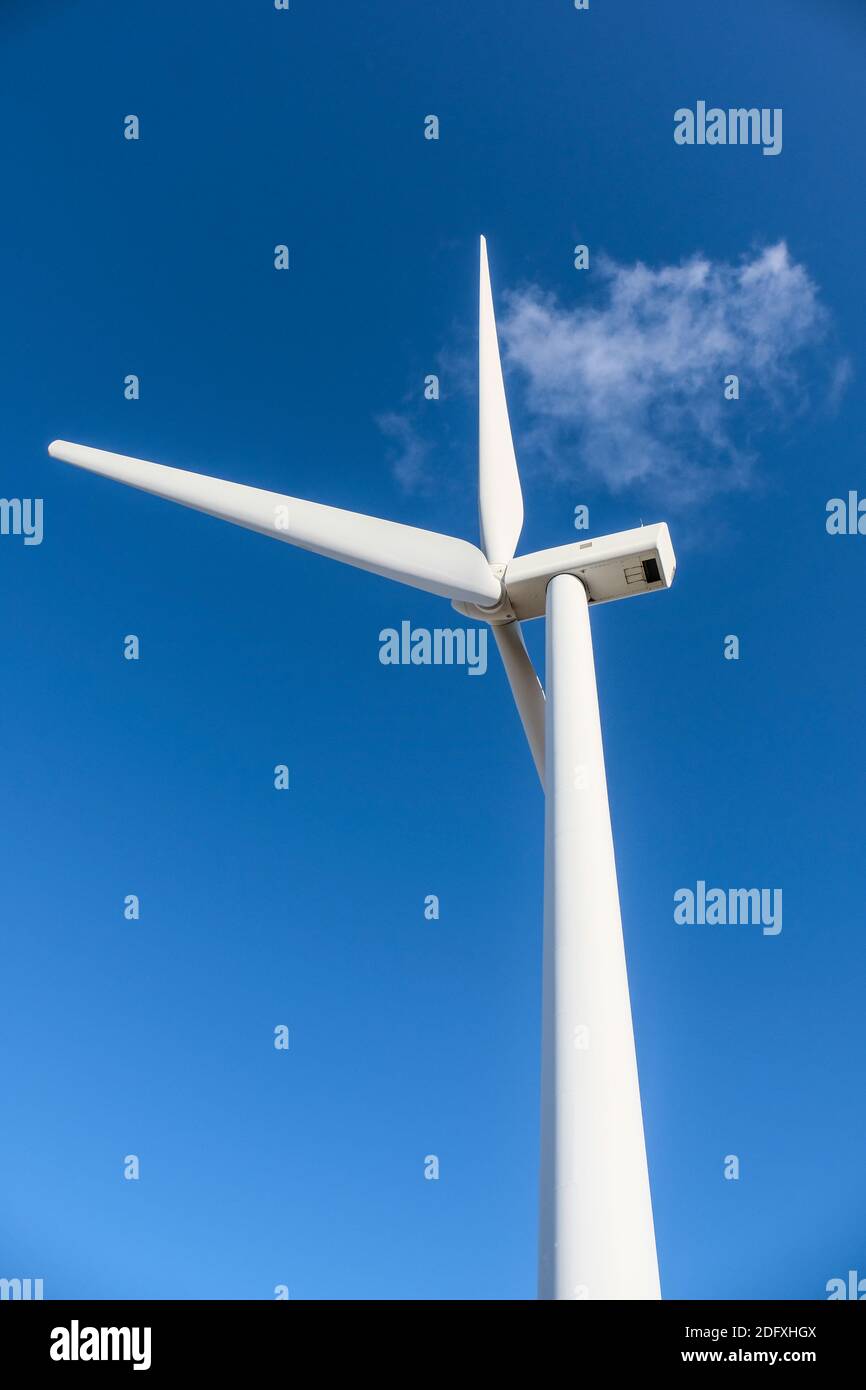 Giant Wind Turbines at Columbia River Basin at Eastern Washington Stock ...