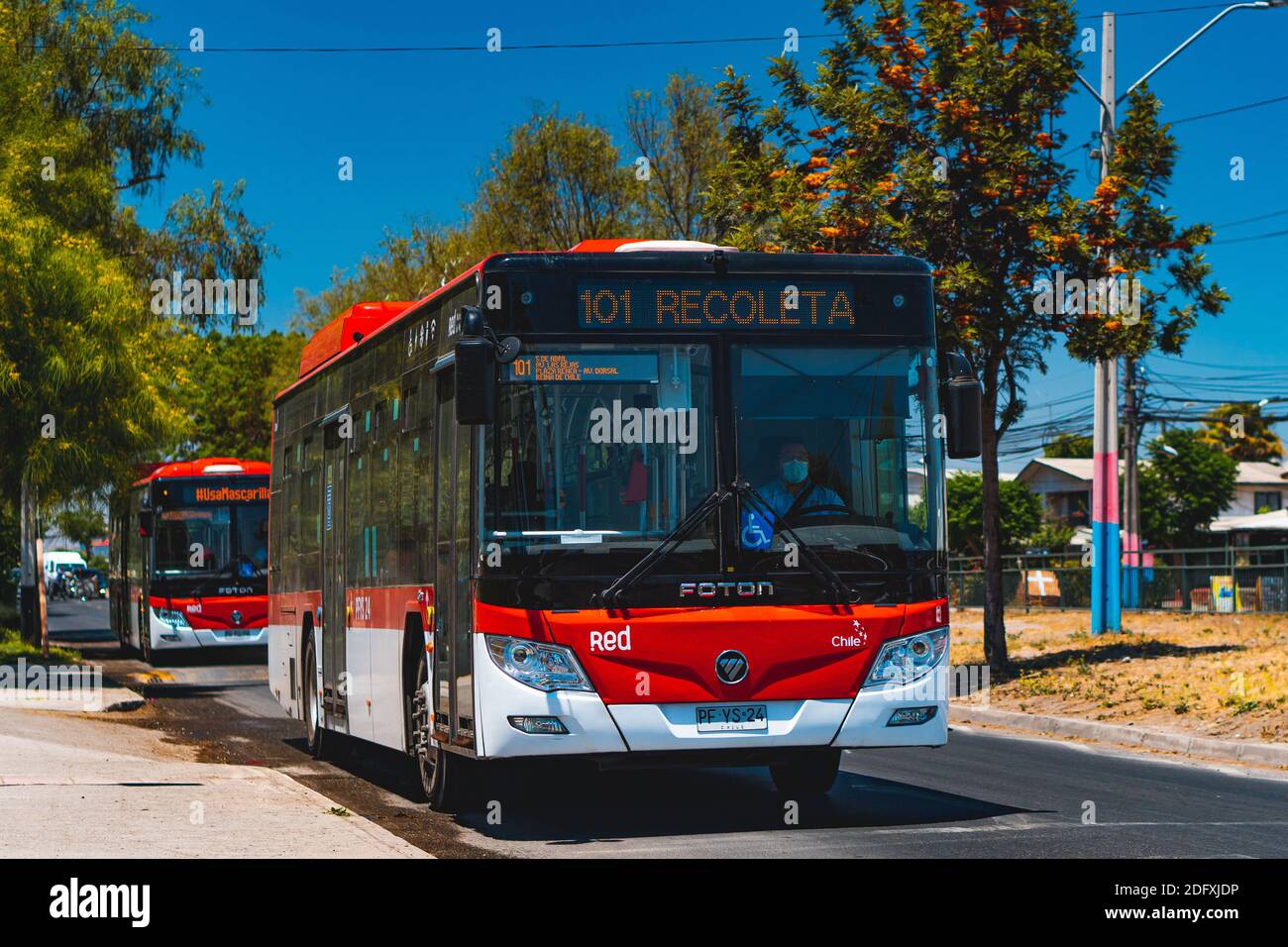 Santiago, Chile - November 2020: A Transantiago bus in Santiago Stock ...