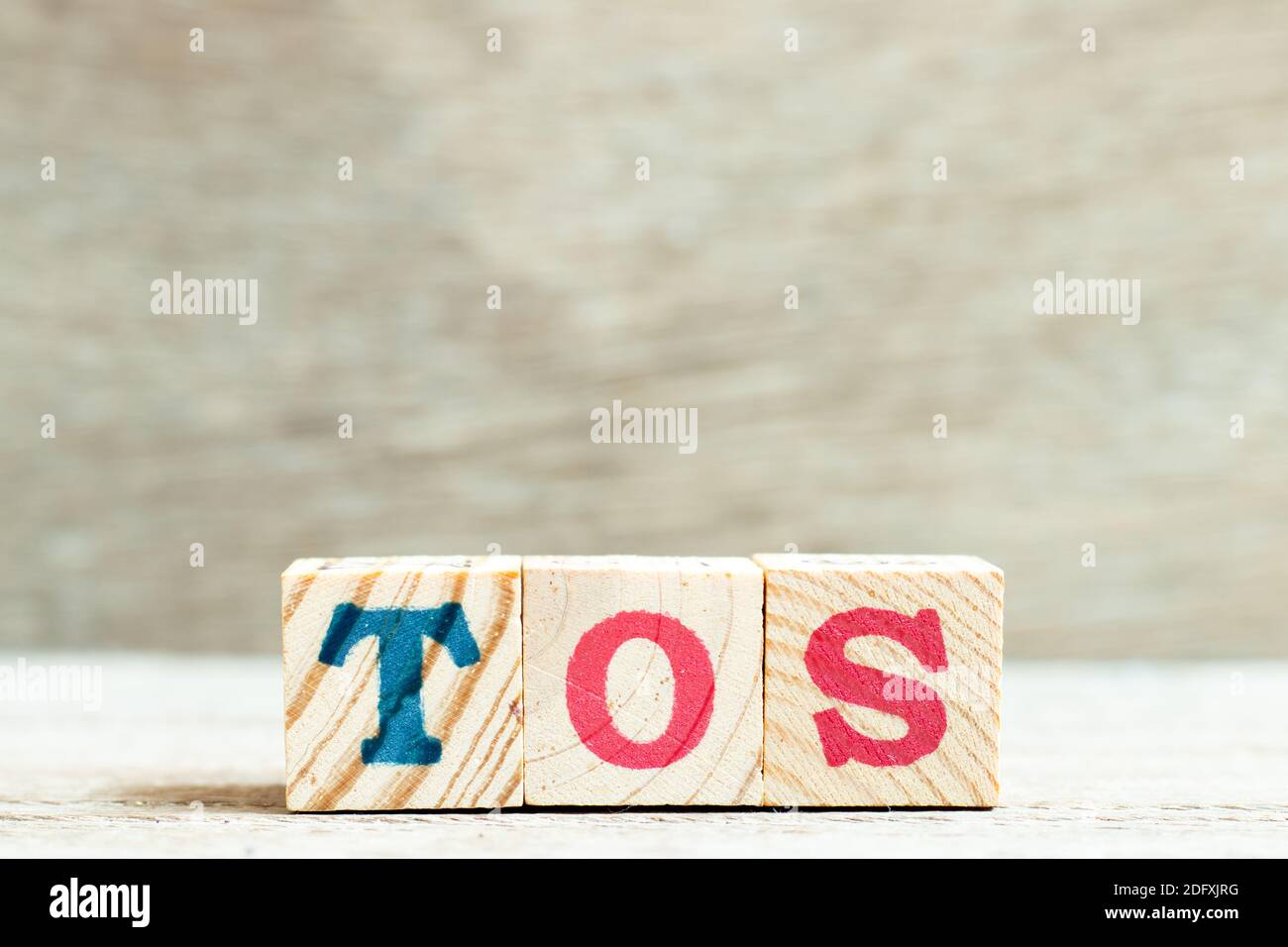Alphabet letter block in word TOS (abbreviation of Terms of service) on ...