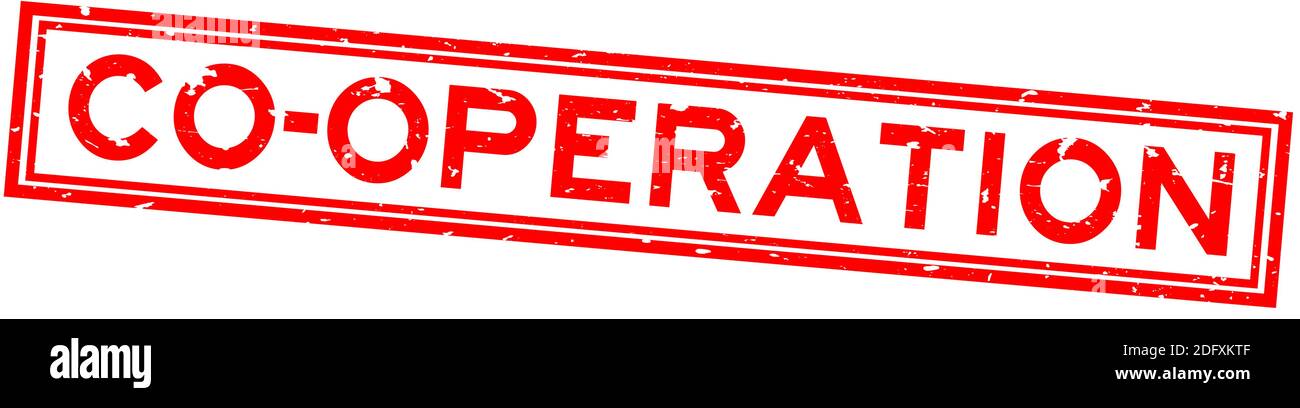 Grunge red co operation word square rubber seal stamp on white background Stock Vector Image ...