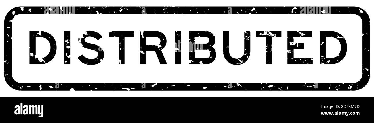 Grunge black distributed word square rubber seal stamp on white background Stock Vector Image ...