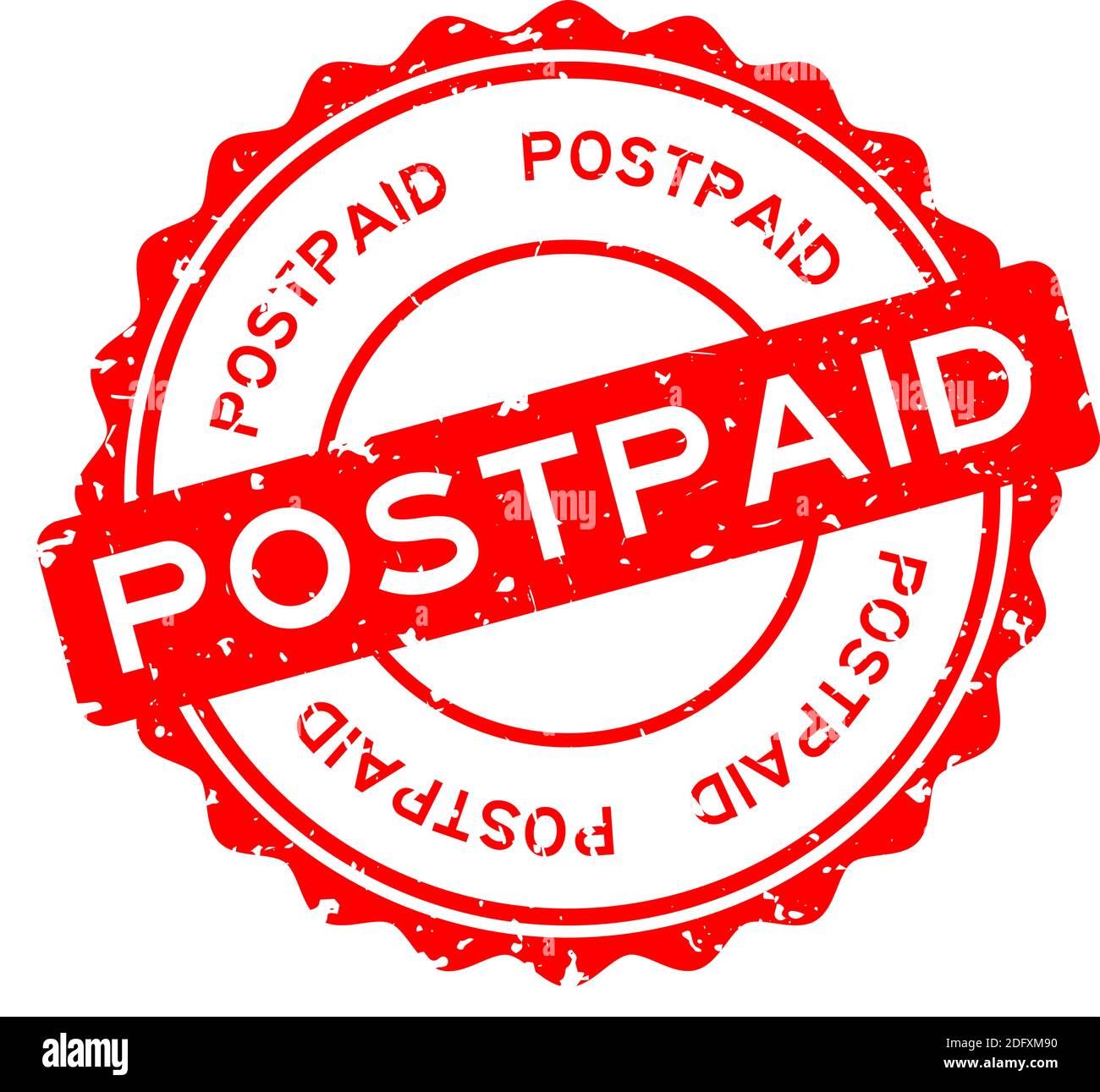 Grunge red postpaid word round rubber seal stamp on white background Stock Vector Image & Art ...