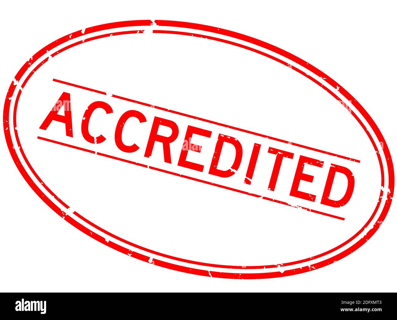 Grunge red accredited word oval rubber seal stamp on white background Stock Vector Image & Art ...