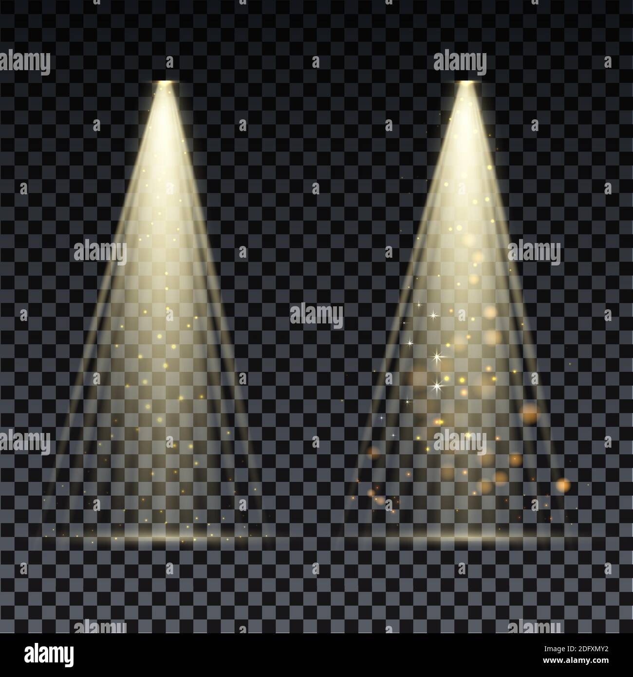Gold spotlight. Bright lighting with spotlights of the stage on ...