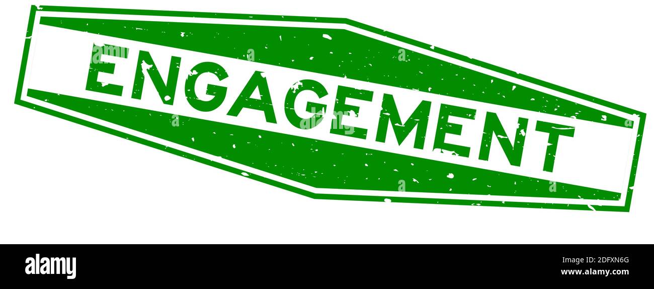 Grunge green engagement word hexagon rubber seal stamp on white background Stock Vector Image ...