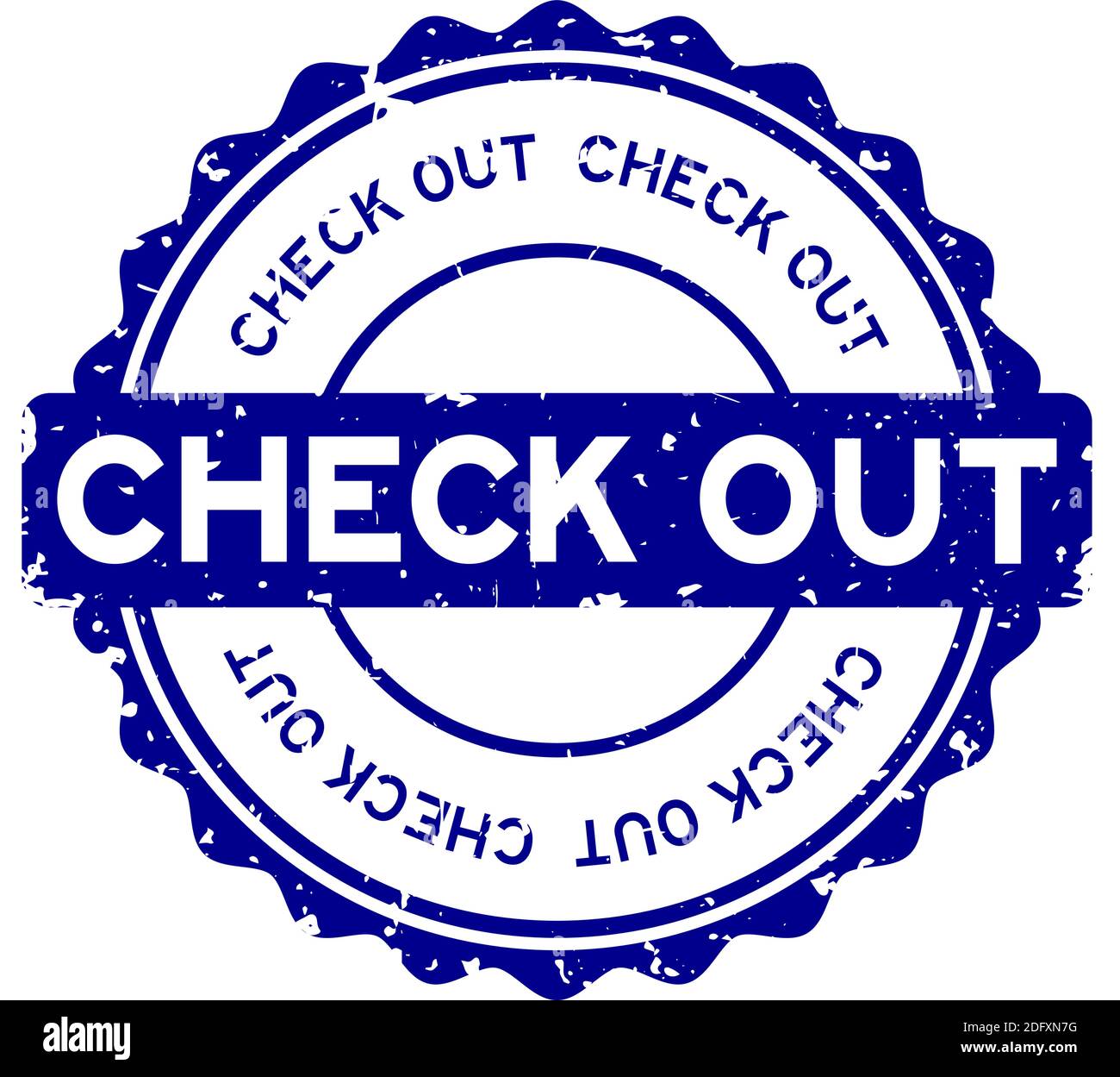 Grunge blue check out word round rubber seal stamp on white background Stock Vector Image & Art ...