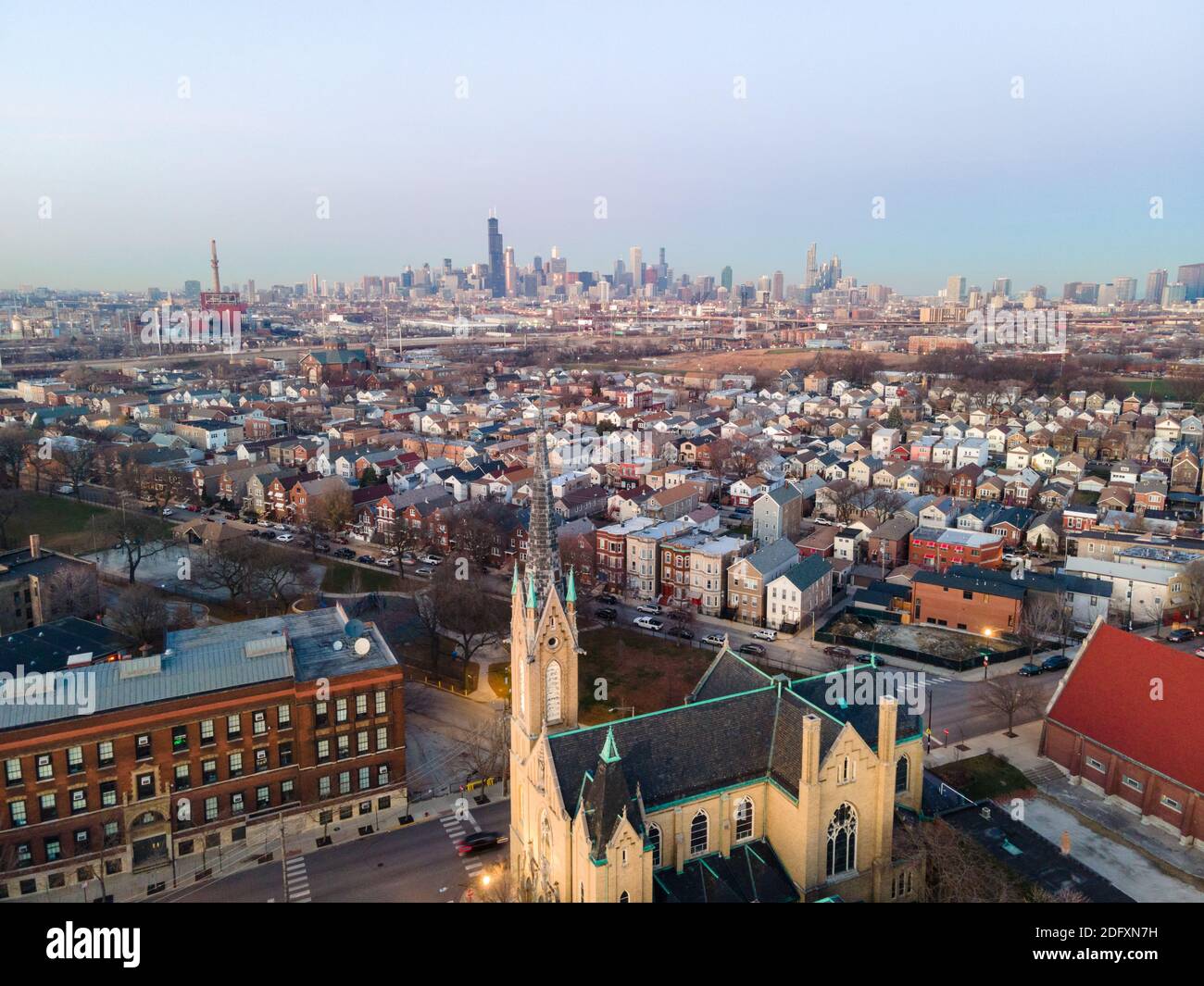 Aerial Views of Chicago Skyline Stock Photo - Alamy