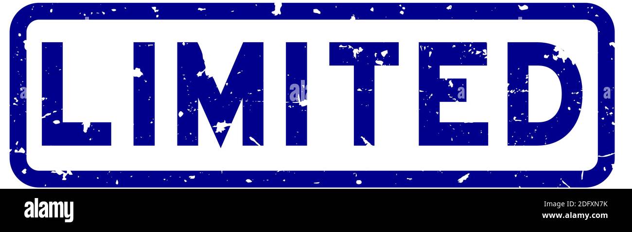 Grunge blue limited word square rubber seal stamp on white background Stock Vector Image & Art ...