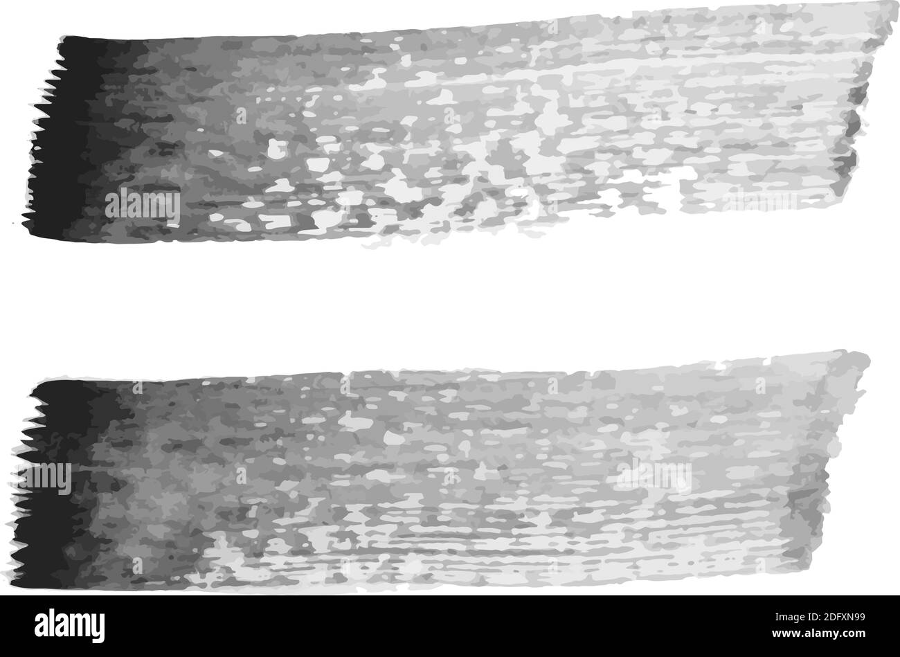 Black color watercolor handdrawing texture as brush or banner on white ...