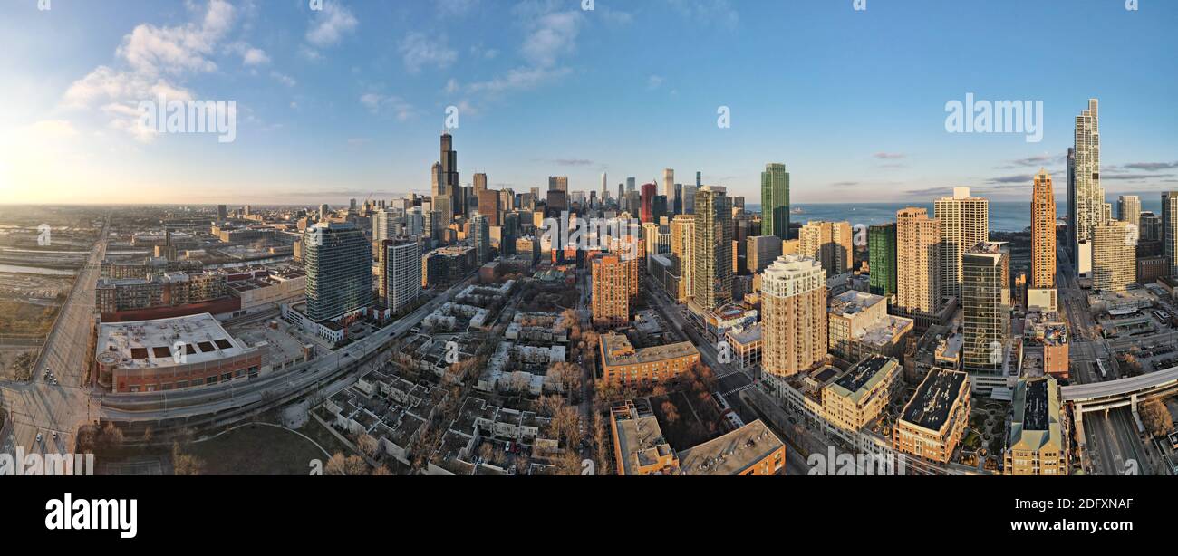 Aerial Views of Chicago Skyline Stock Photo - Alamy