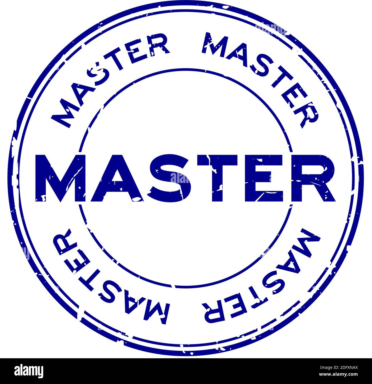 Grunge blue master word round rubber seal stamp on white background Stock Vector Image & Art - Alamy