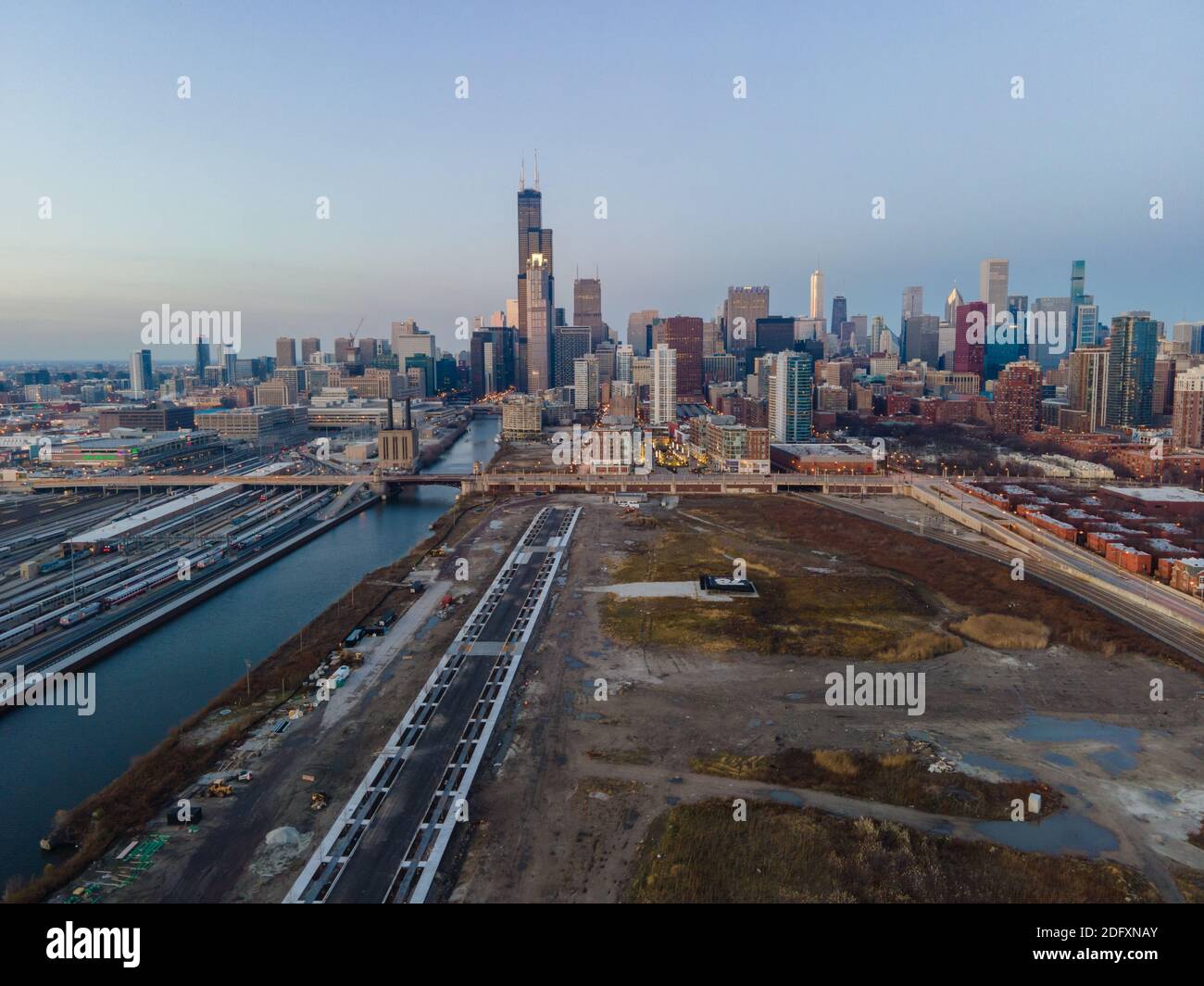 Aerial Views of Chicago Skyline Stock Photo - Alamy