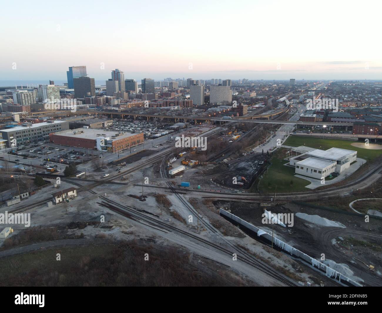 Aerial Views of Chicago Skyline Stock Photo - Alamy