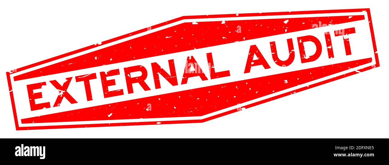 Grunge red external audit word hexagon rubber seal stamp on white background Stock Vector Image ...