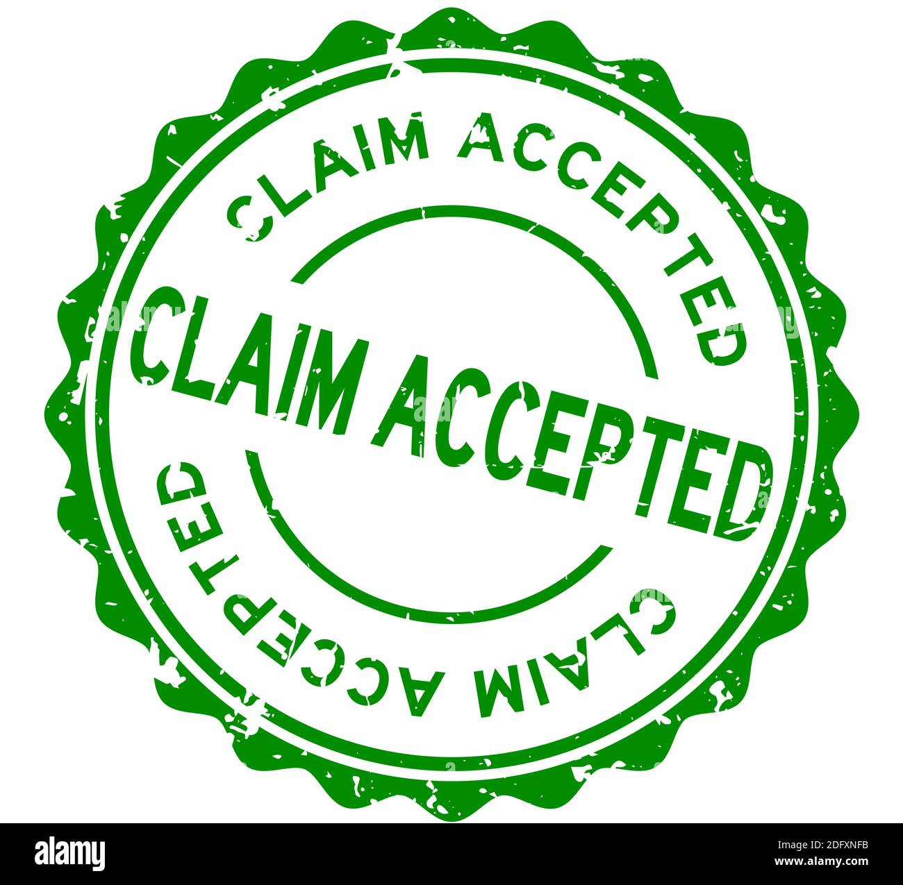 Grunge green claim accepted word round rubber seal stamp on white background Stock Vector Image ...