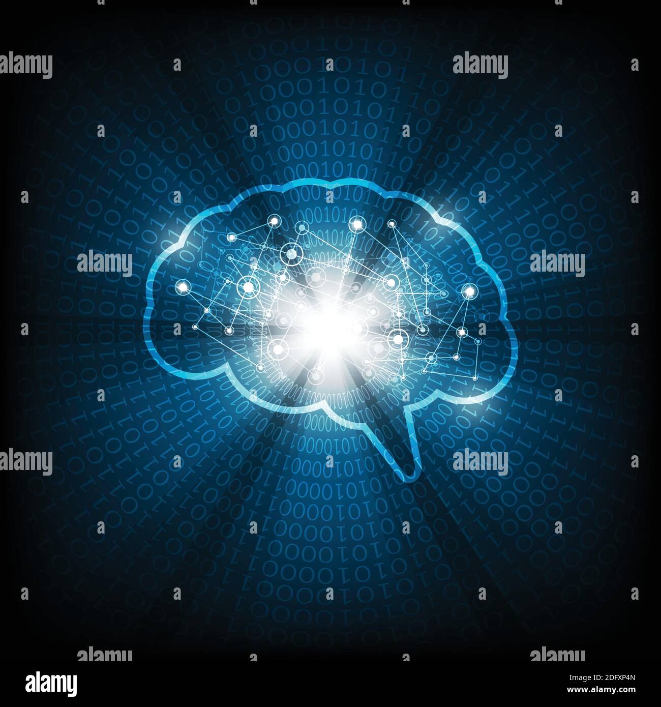 Brain computer illustration blue hi-res stock photography and images ...