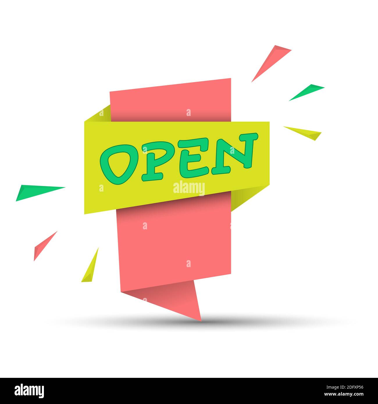 Colorful banner with the word OPEN. Simple stock vector illustration ...