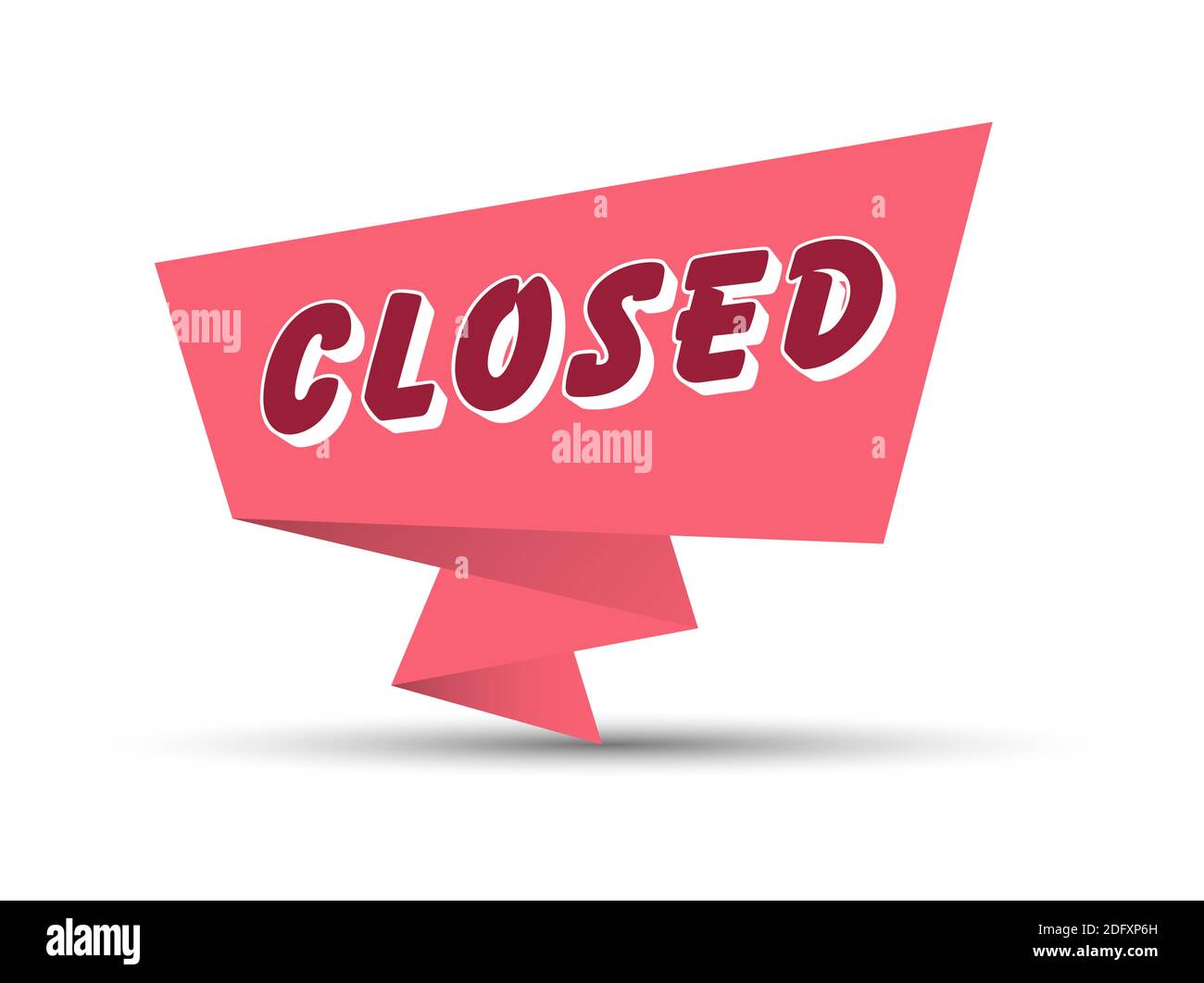 Red banner with the word CLOSED. Simple stock vector illustration Stock ...