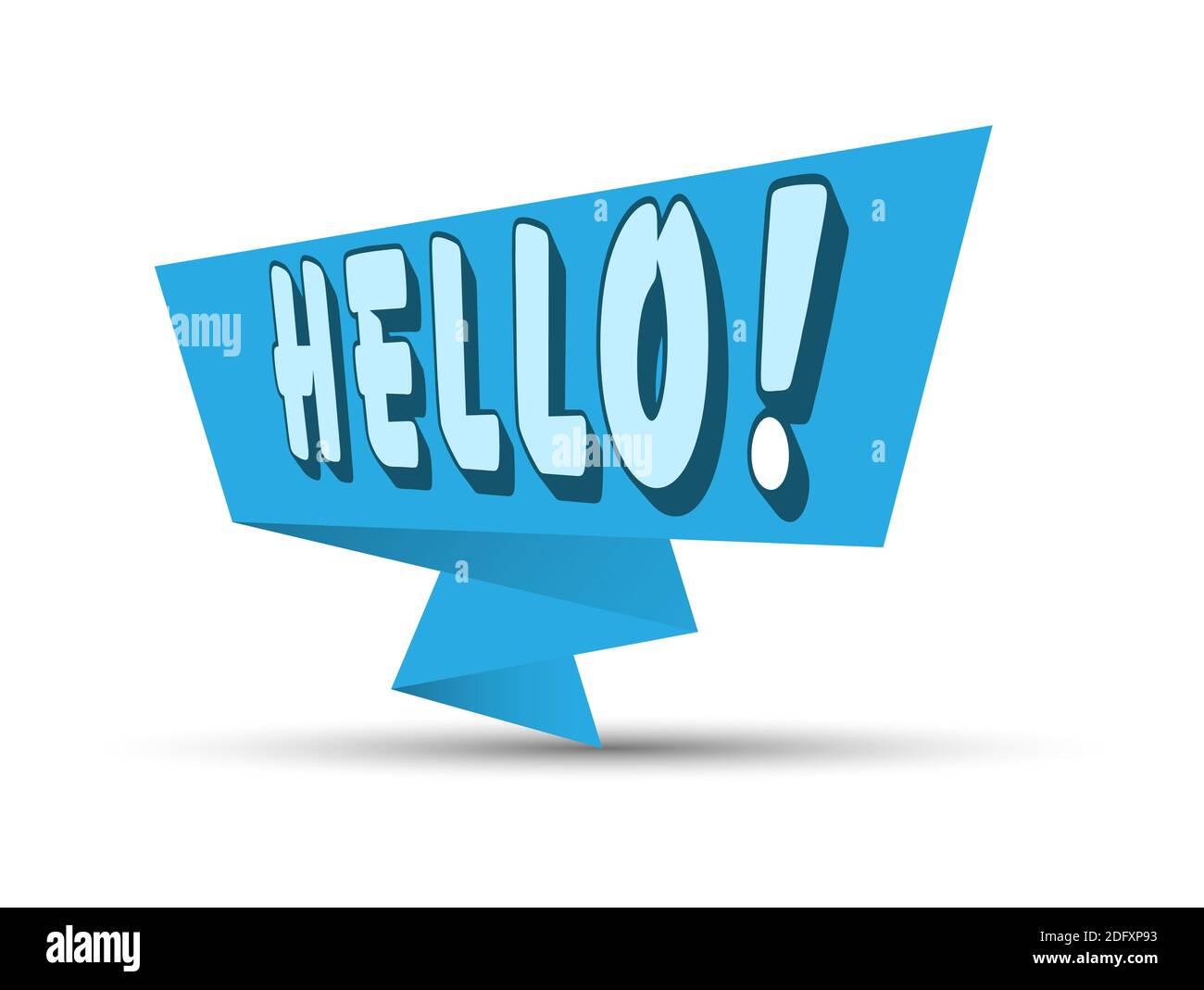 Blue banner with the word HELLO. Simple stock vector illustration Stock ...